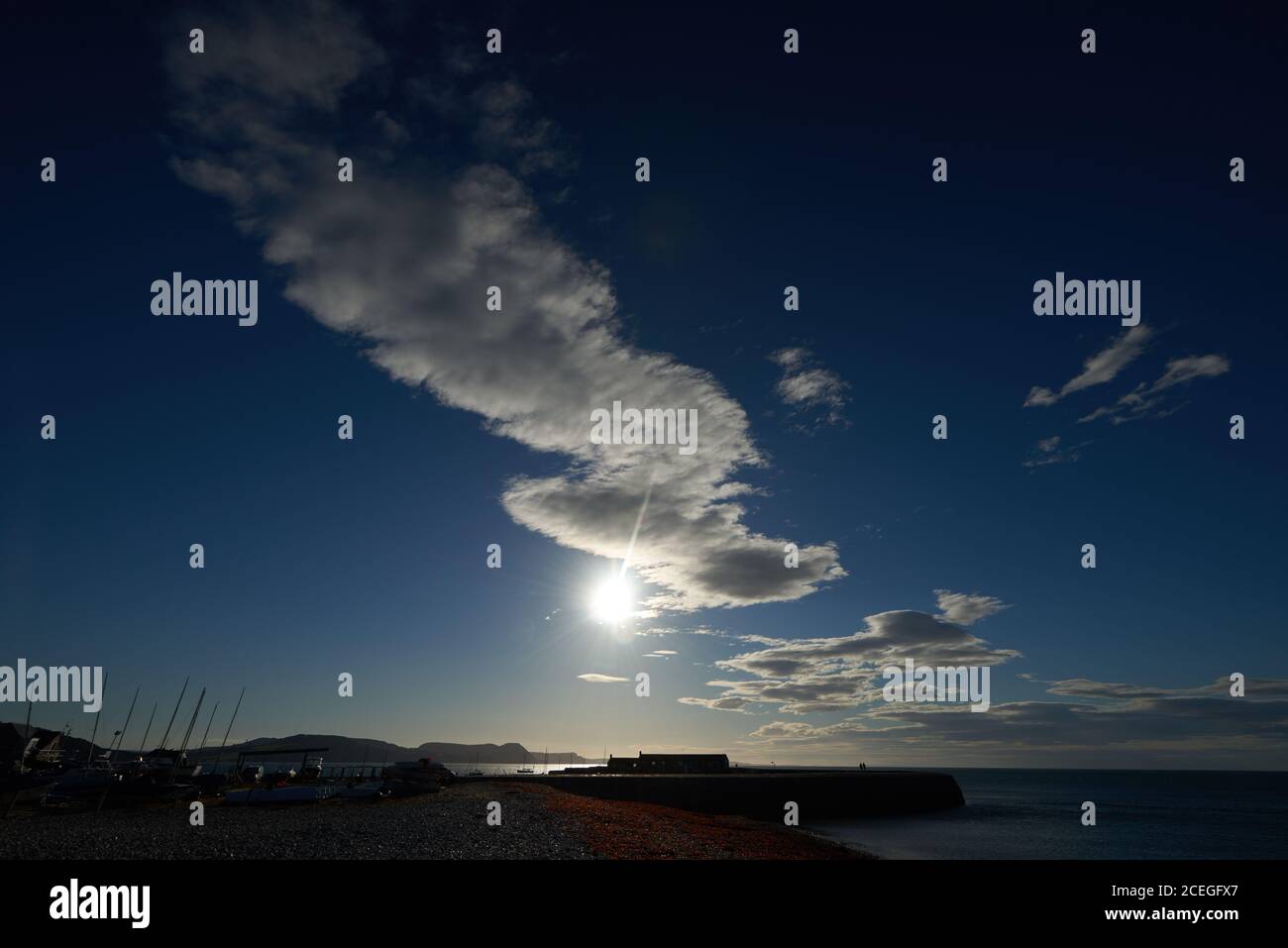 Beautiful historic Lyme Regis Dorset UK. UNESCO site, famous fossil ...