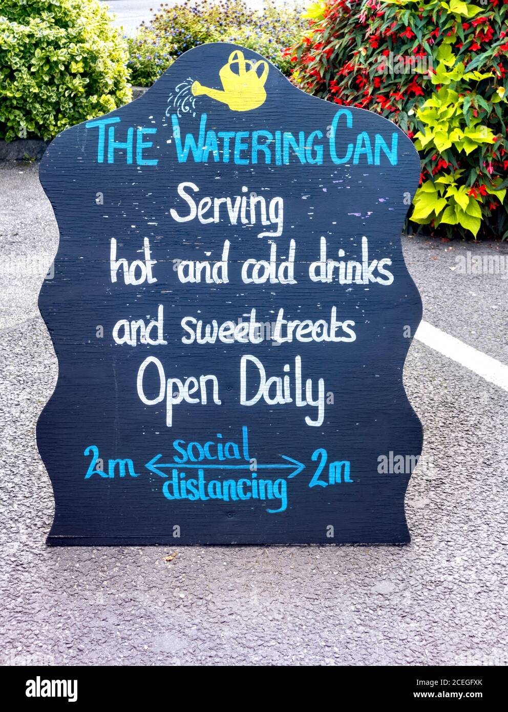 Food information sign during Covid 19 pandemic - social distancing ...