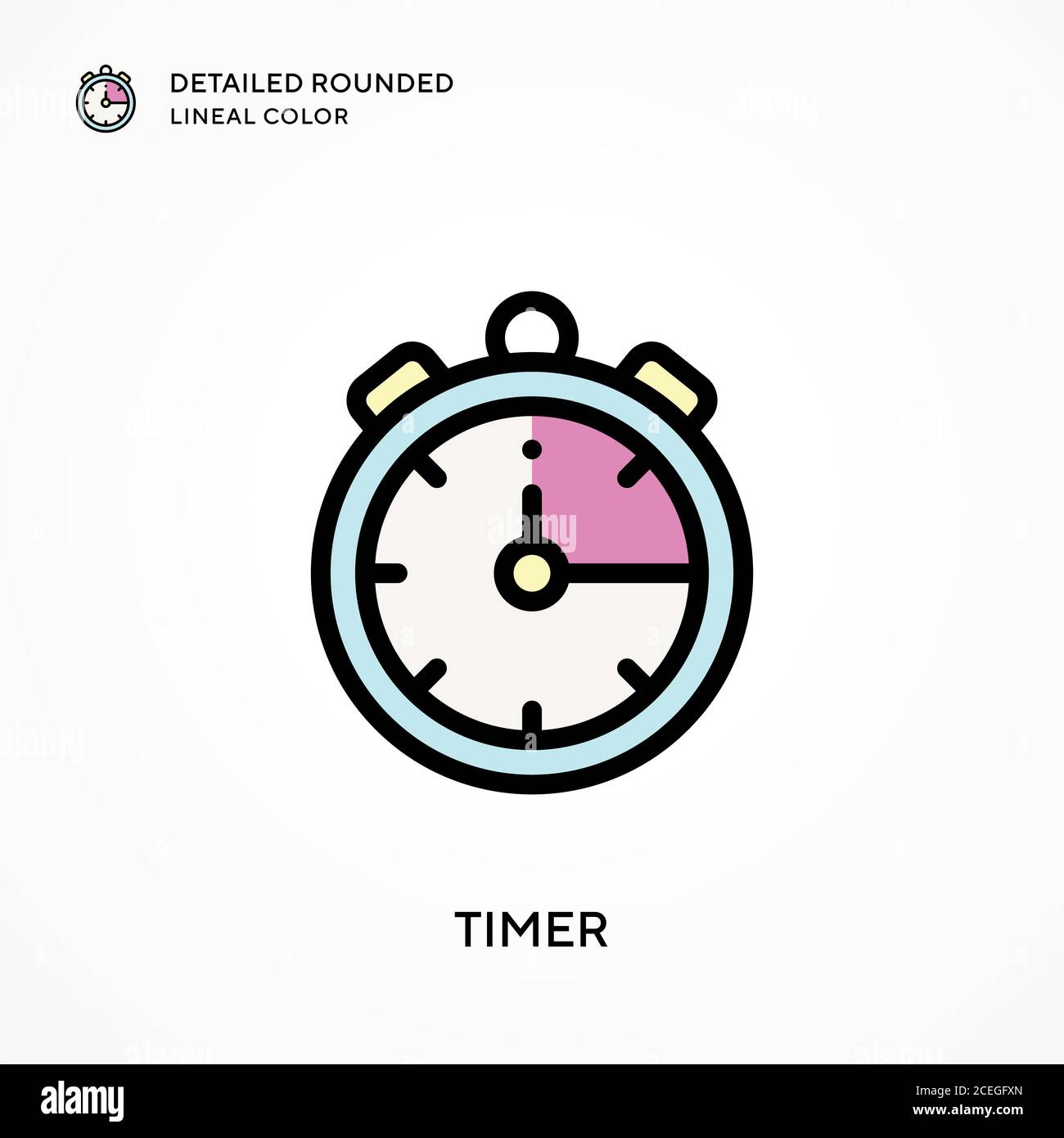 Timer detailed rounded lineal color. Modern vector illustration concepts. Easy to edit and ...