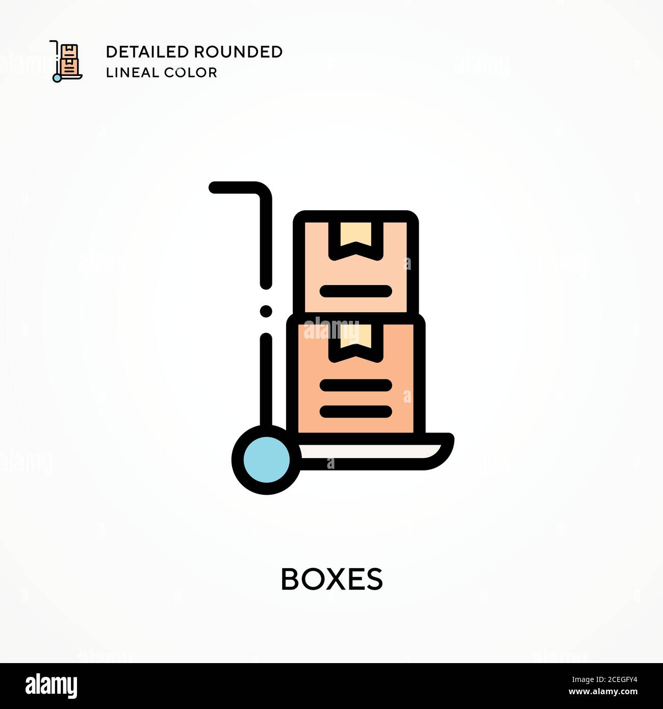 Boxes detailed rounded lineal color. Modern vector illustration ...