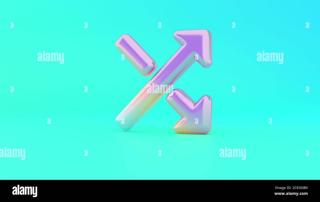 Colorful vibrant 3d rendering puffed symbol of double diagonal simple ...