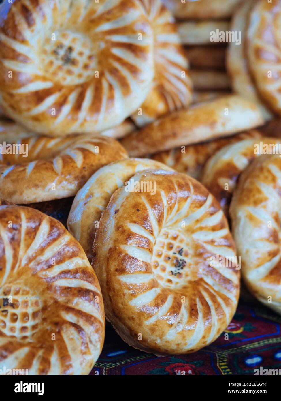 Traditional bread cakes sold on market Stock Photo - Alamy