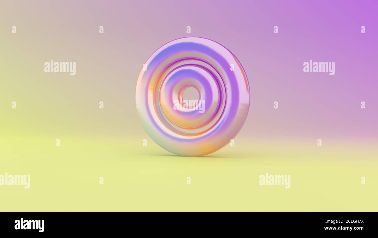 Colorful vibrant 3d rendering puffed symbol of bullseye on colored ...