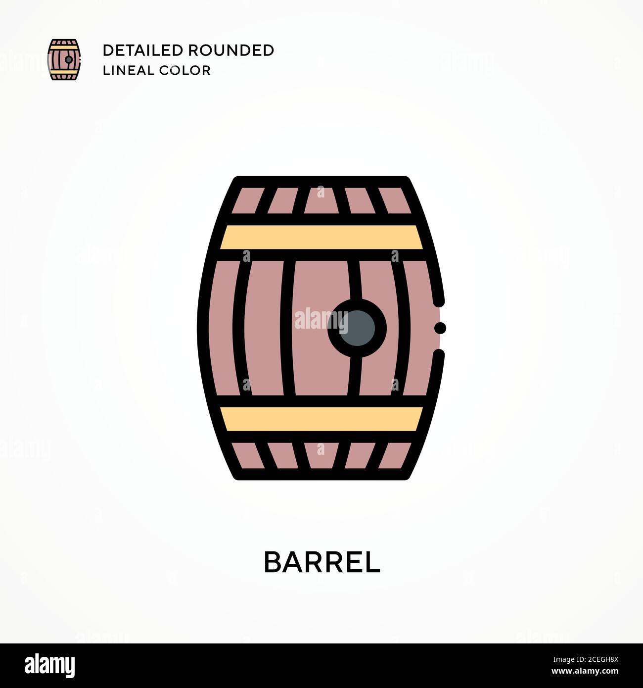 Barrel detailed rounded lineal color. Modern vector illustration ...
