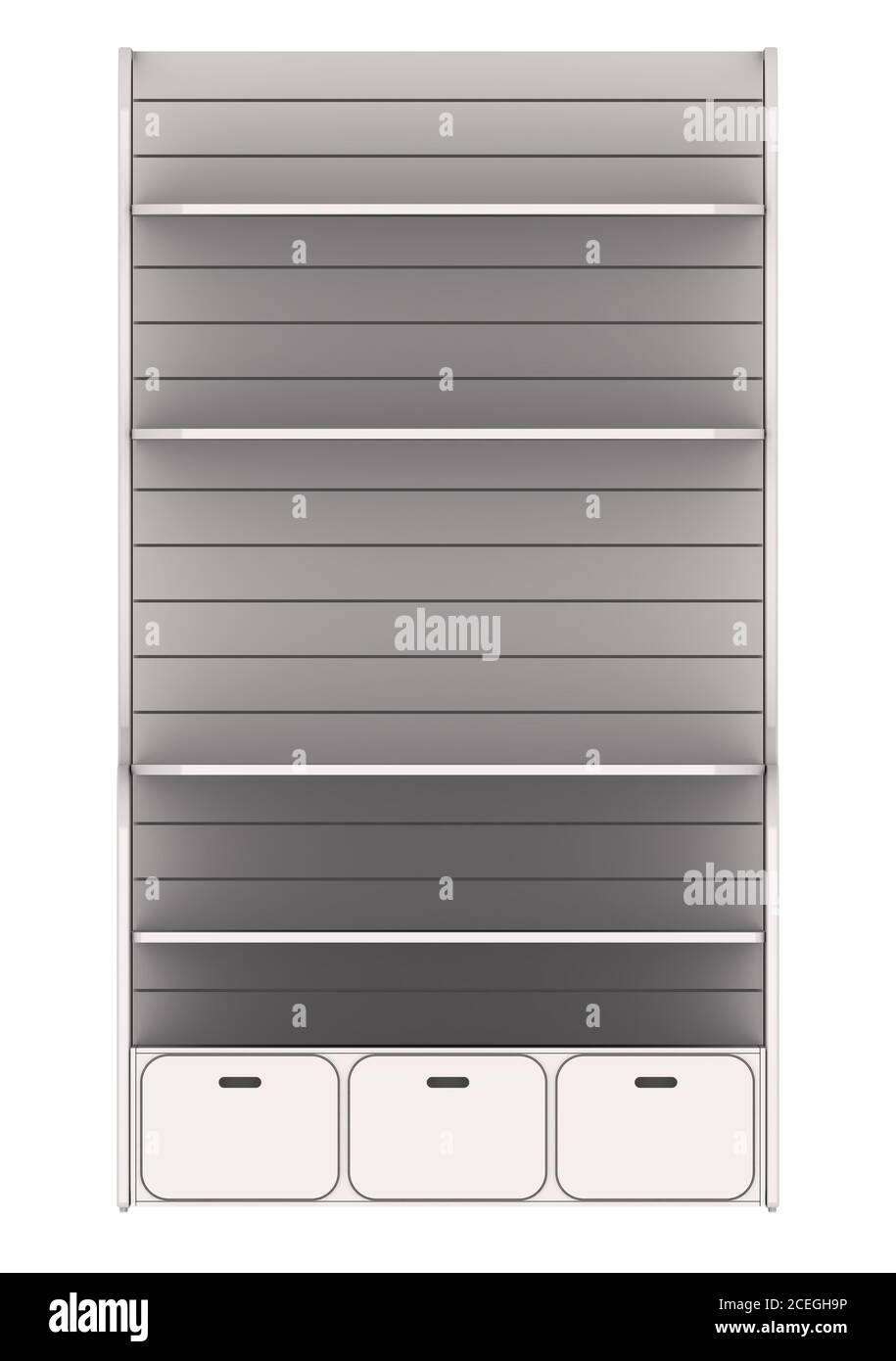 Trading rack. Empty shopping rack on a white surface Stock Photo - Alamy