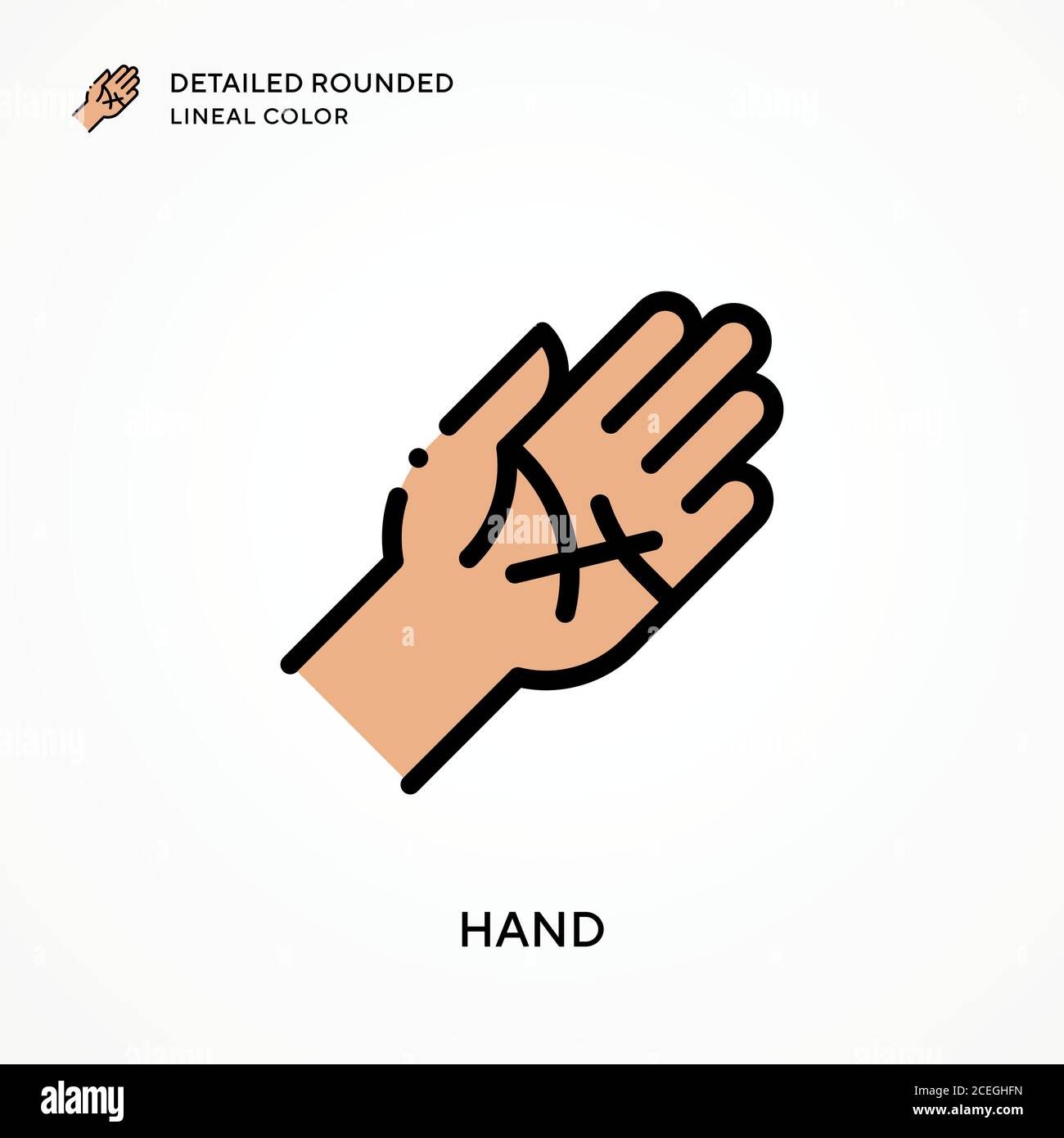 Hand detailed rounded lineal color. Modern vector illustration concepts ...