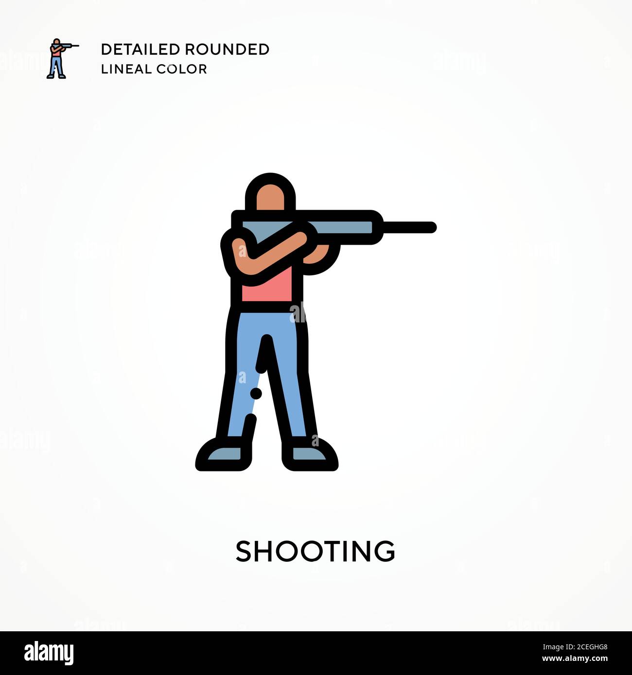 Shooting detailed rounded lineal color. Modern vector illustration ...
