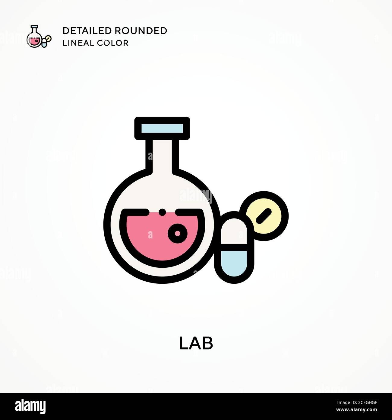 Lab detailed rounded lineal color. Modern vector illustration concepts ...