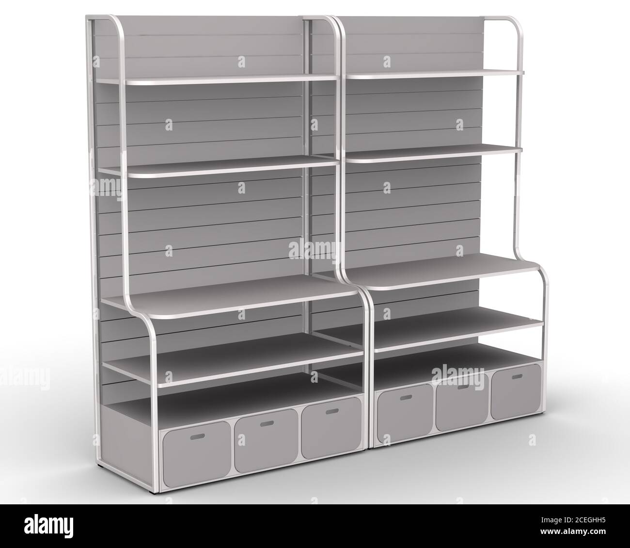 Trading rack. Empty shopping rack on a white surface Stock Photo - Alamy