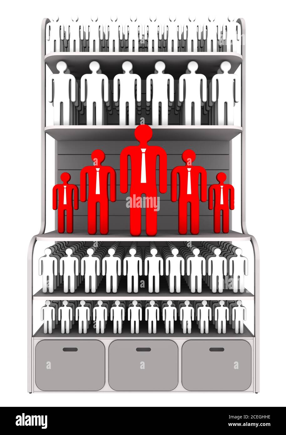 The staff of the enterprise. Trading desk with a red symbols of the ...