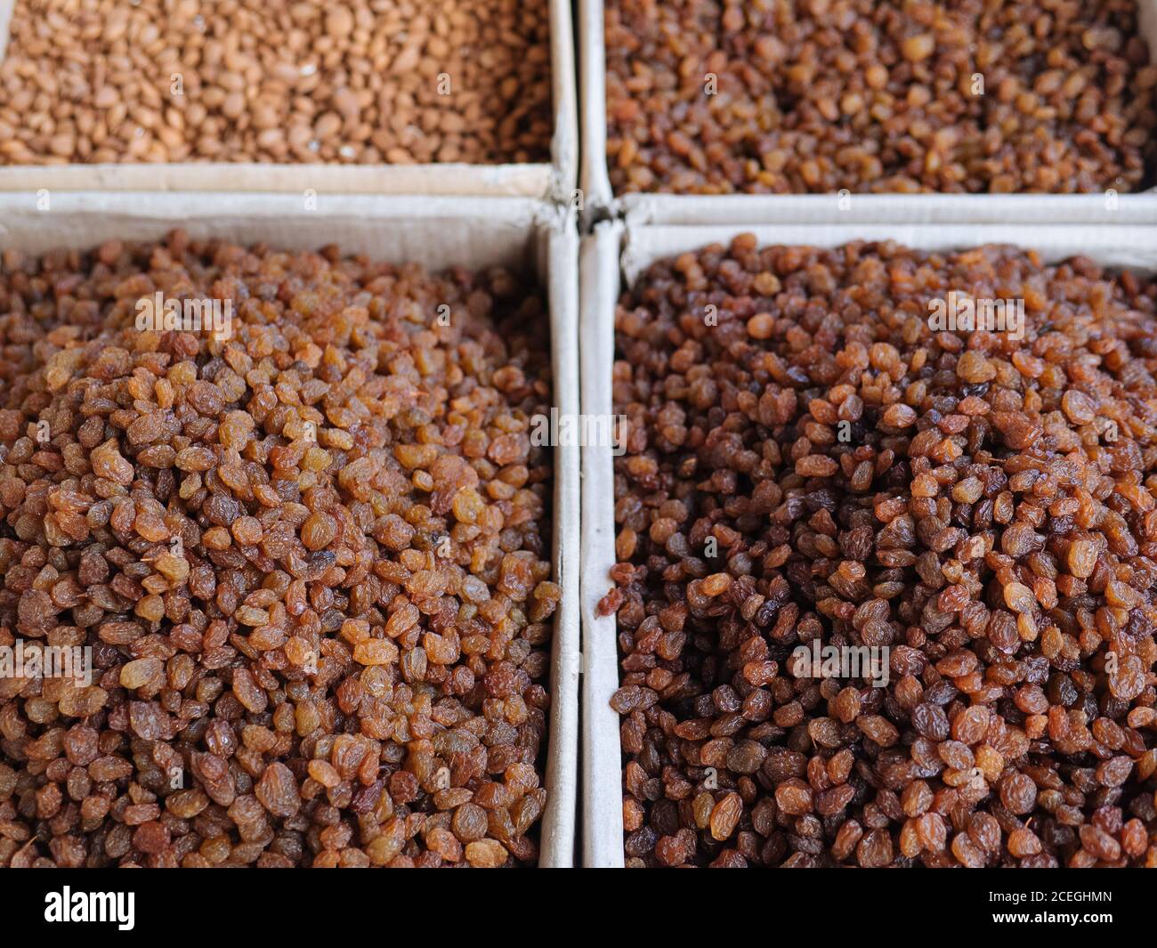 fabric bags filled with various grains and aromatic spices and ...