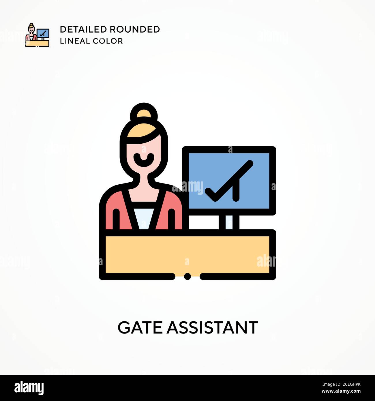 Gate assistant detailed rounded lineal color. Modern vector ...