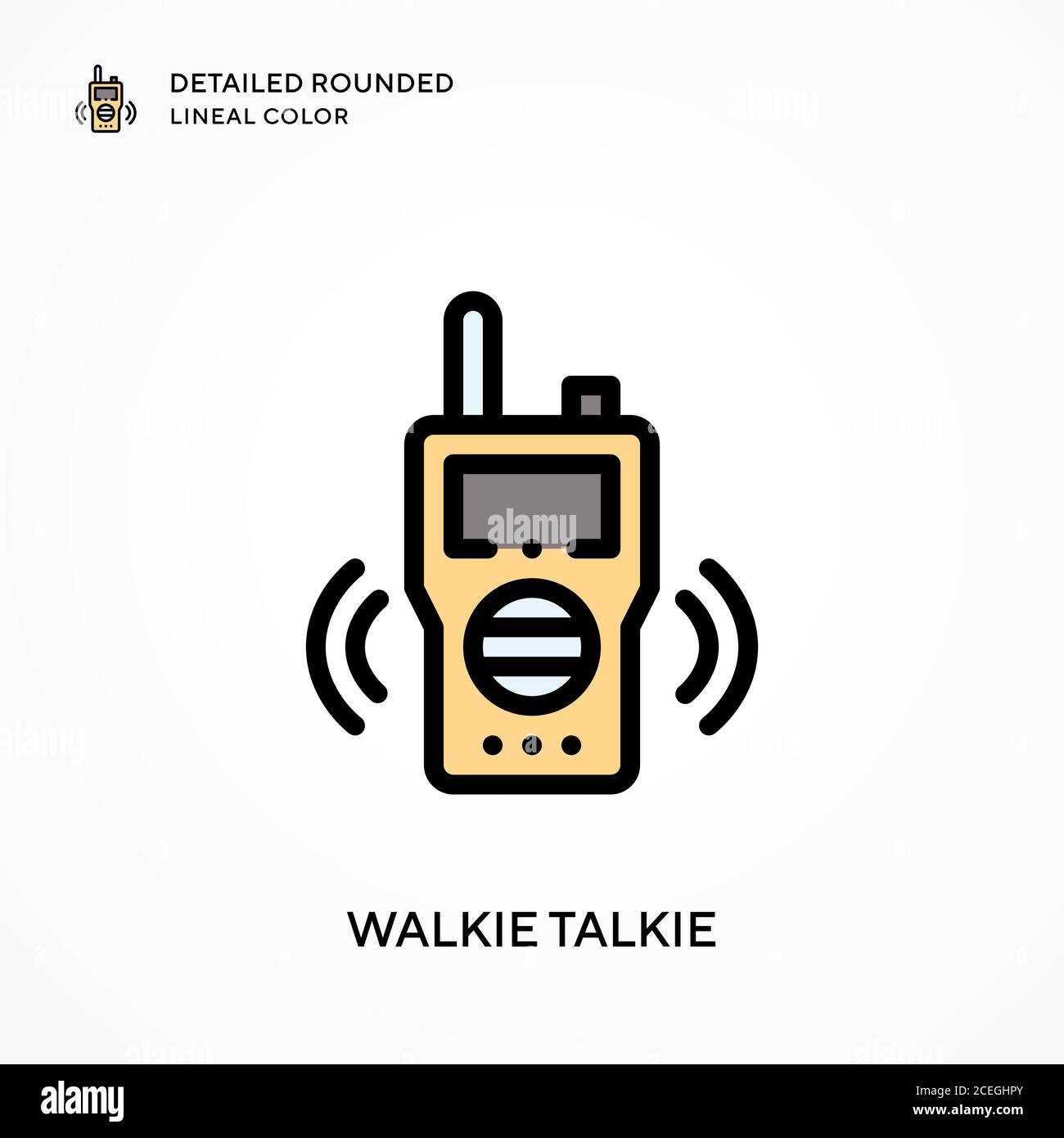 Walkie talkie detailed rounded lineal color. Modern vector illustration ...