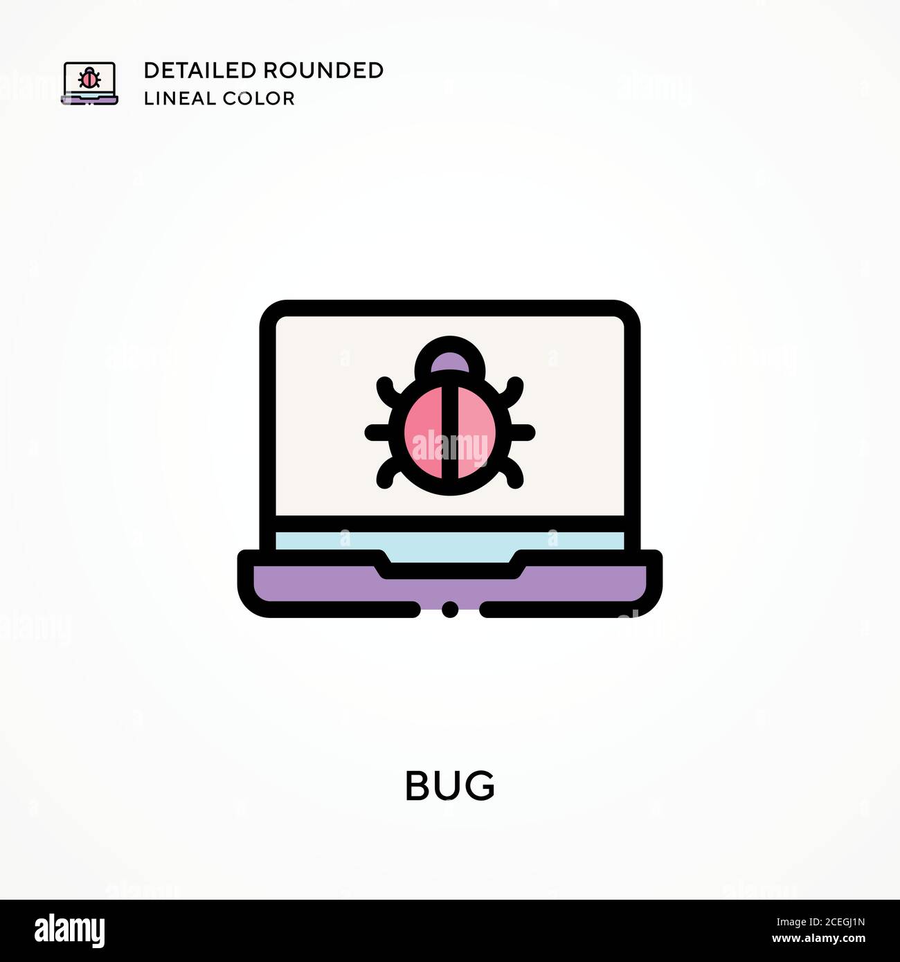 Bug detailed rounded lineal color. Modern vector illustration concepts ...