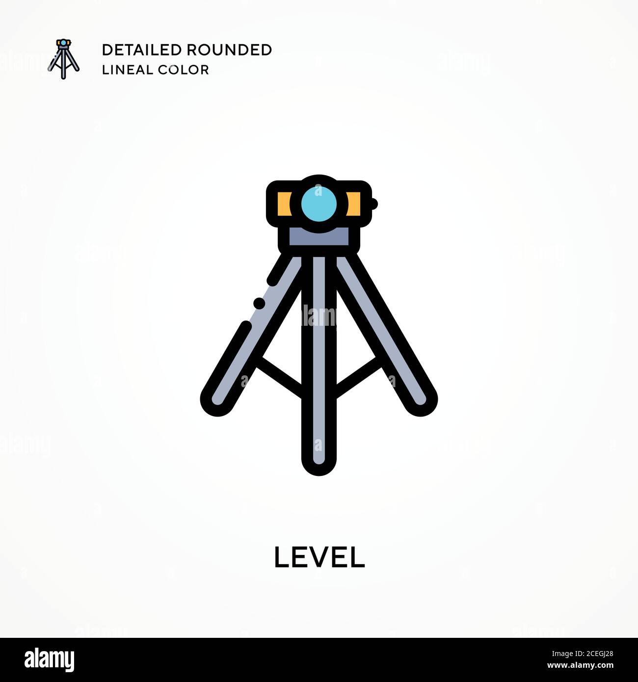 Level detailed rounded lineal color. Modern vector illustration ...