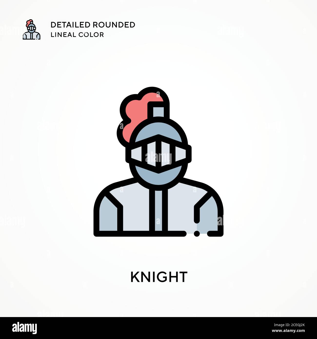Knight detailed rounded lineal color. Modern vector illustration ...