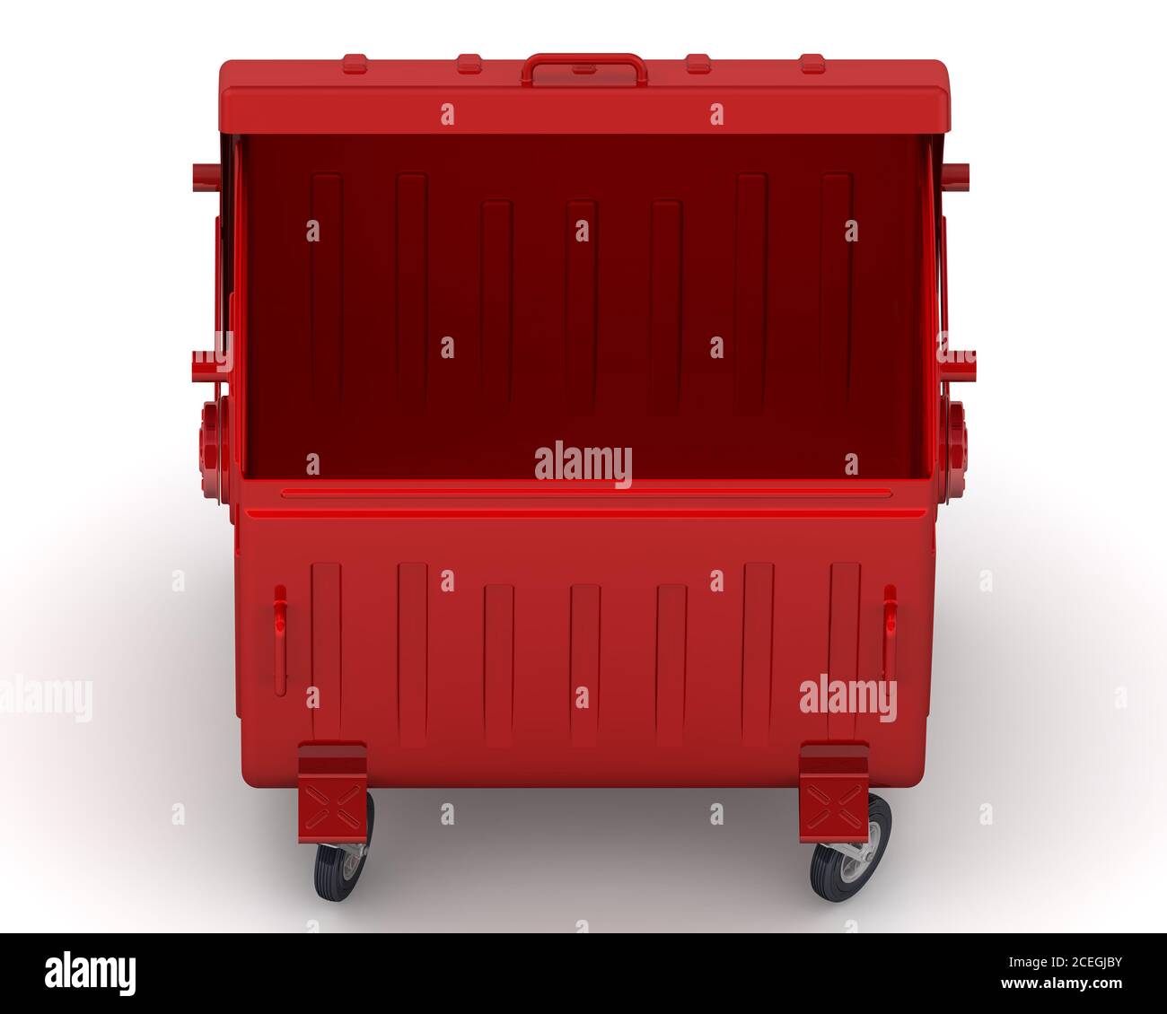 Garbage Container Open Red Garbage Container On Wheels Standing On The