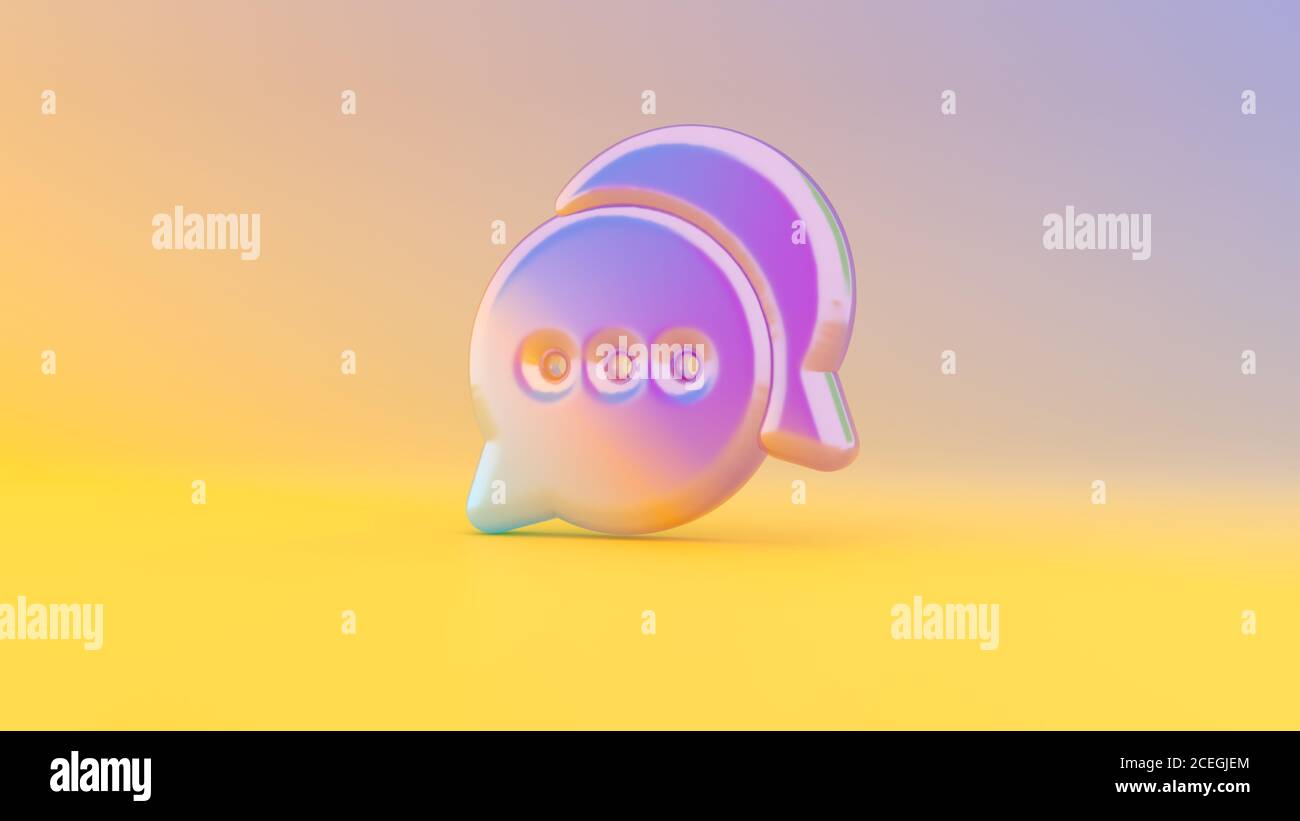 Colorful vibrant 3d rendering puffed symbol of two rounded chat bubbles ...