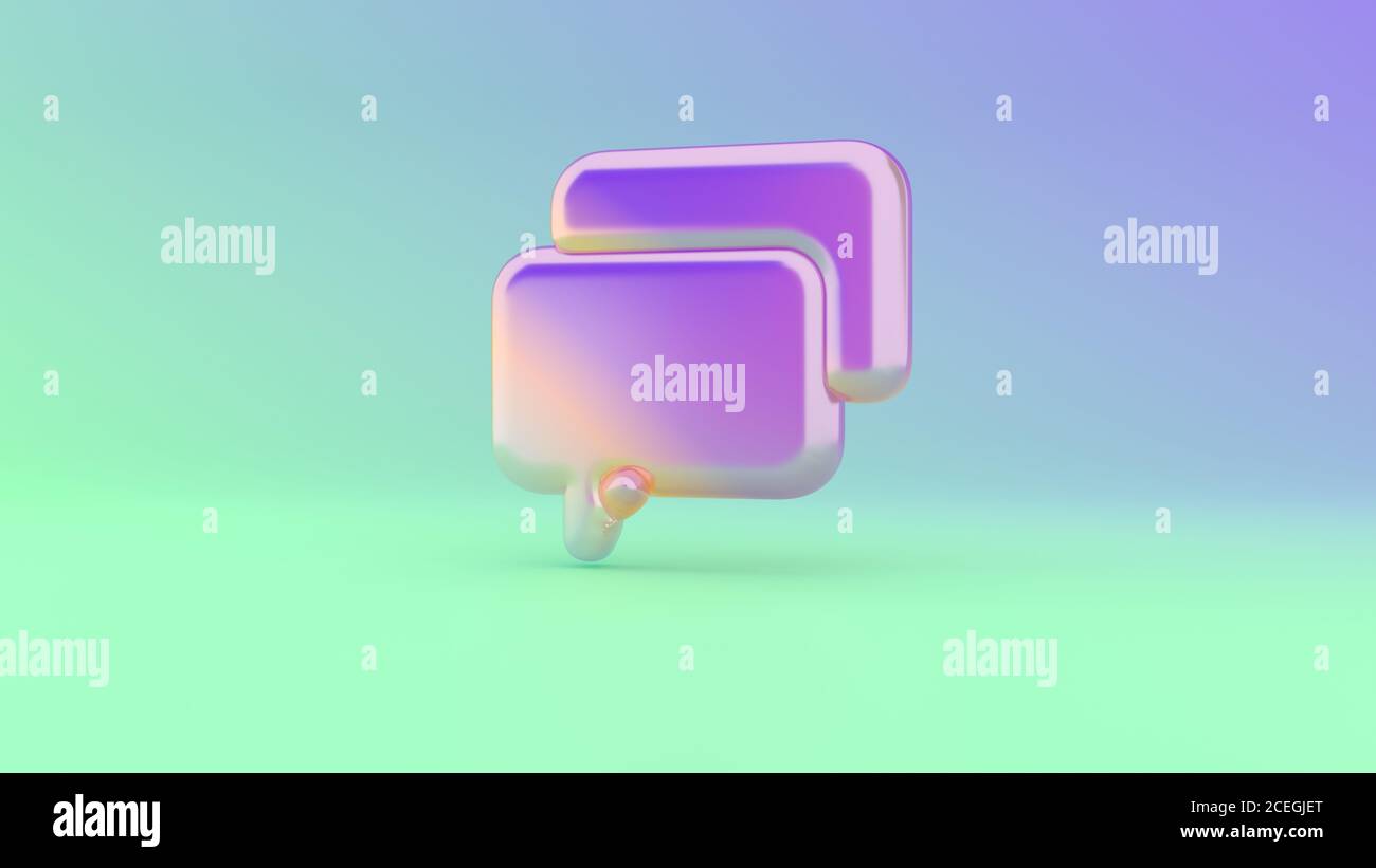 Colorful vibrant 3d rendering puffed symbol of two rectangular rounded ...