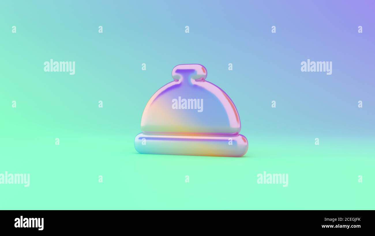 Colorful vibrant 3d rendering puffed symbol of hotel concierge bell on ...