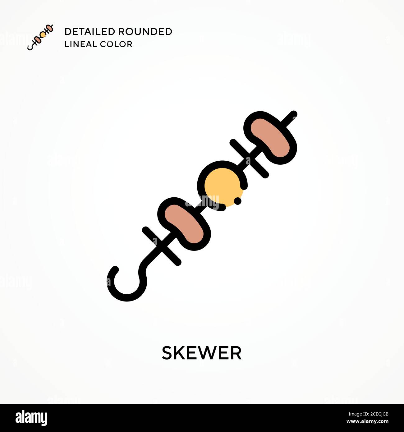 Skewer detailed rounded lineal color. Modern vector illustration ...