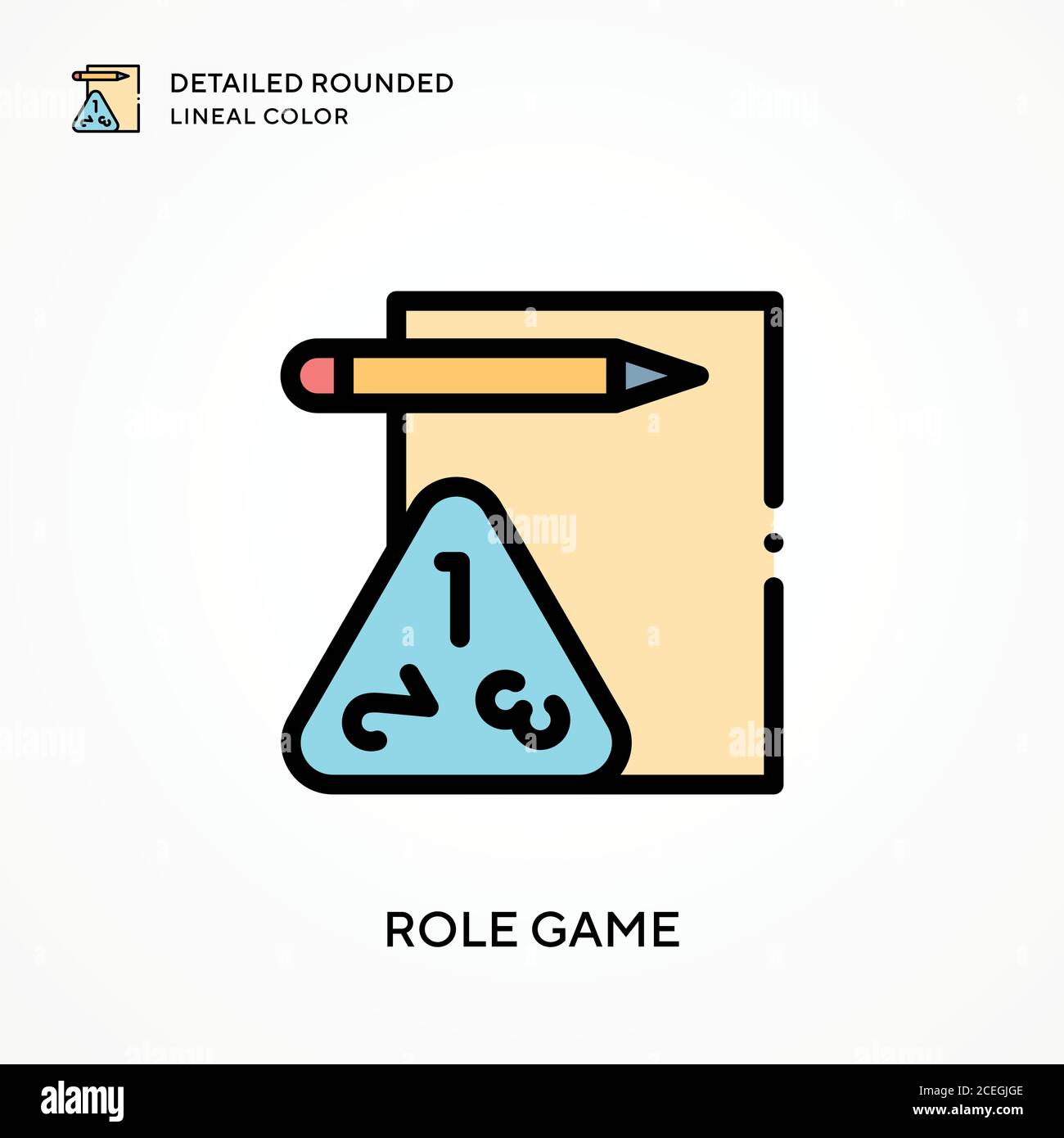 Role game detailed rounded lineal color. Modern vector illustration ...