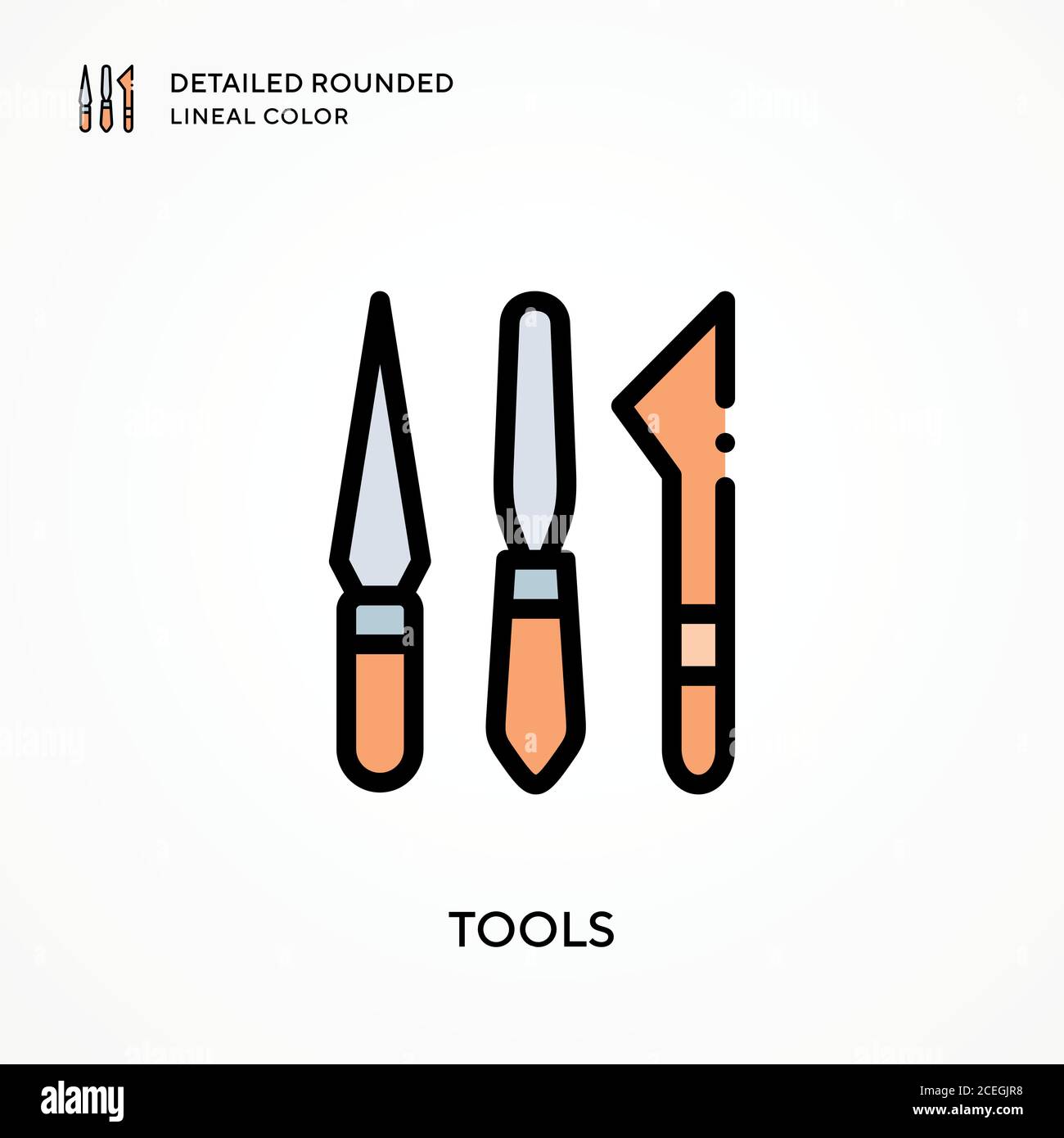 Tools detailed rounded lineal color. Modern vector illustration ...