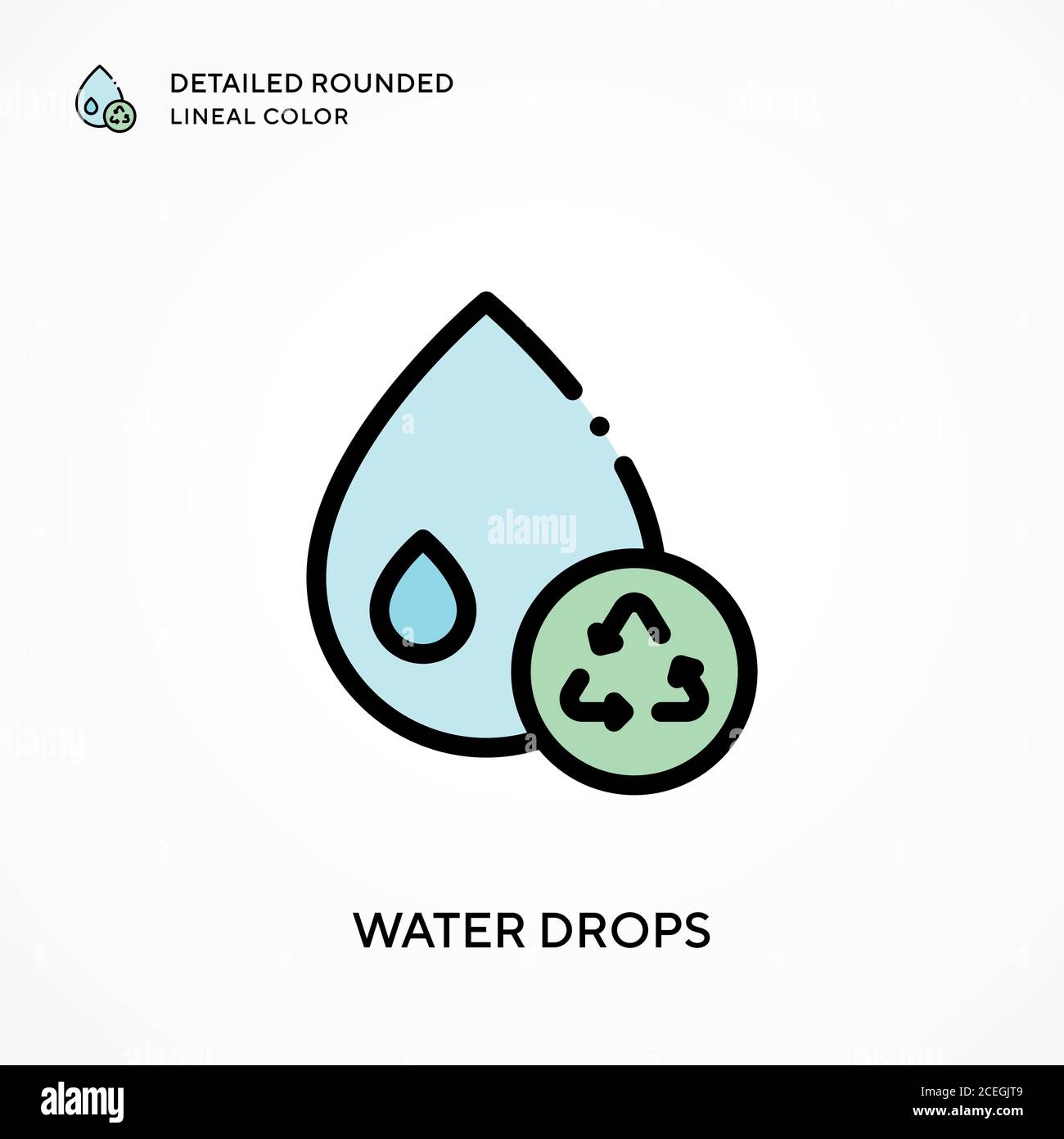 Water drops detailed rounded lineal color. Modern vector illustration concepts. Easy to edit and ...