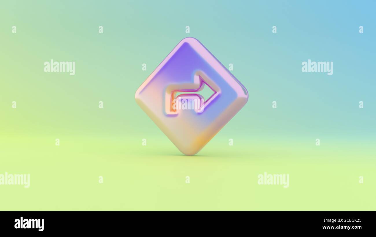 Colorful vibrant 3d rendering puffed symbol of lozenge traffic sign ...