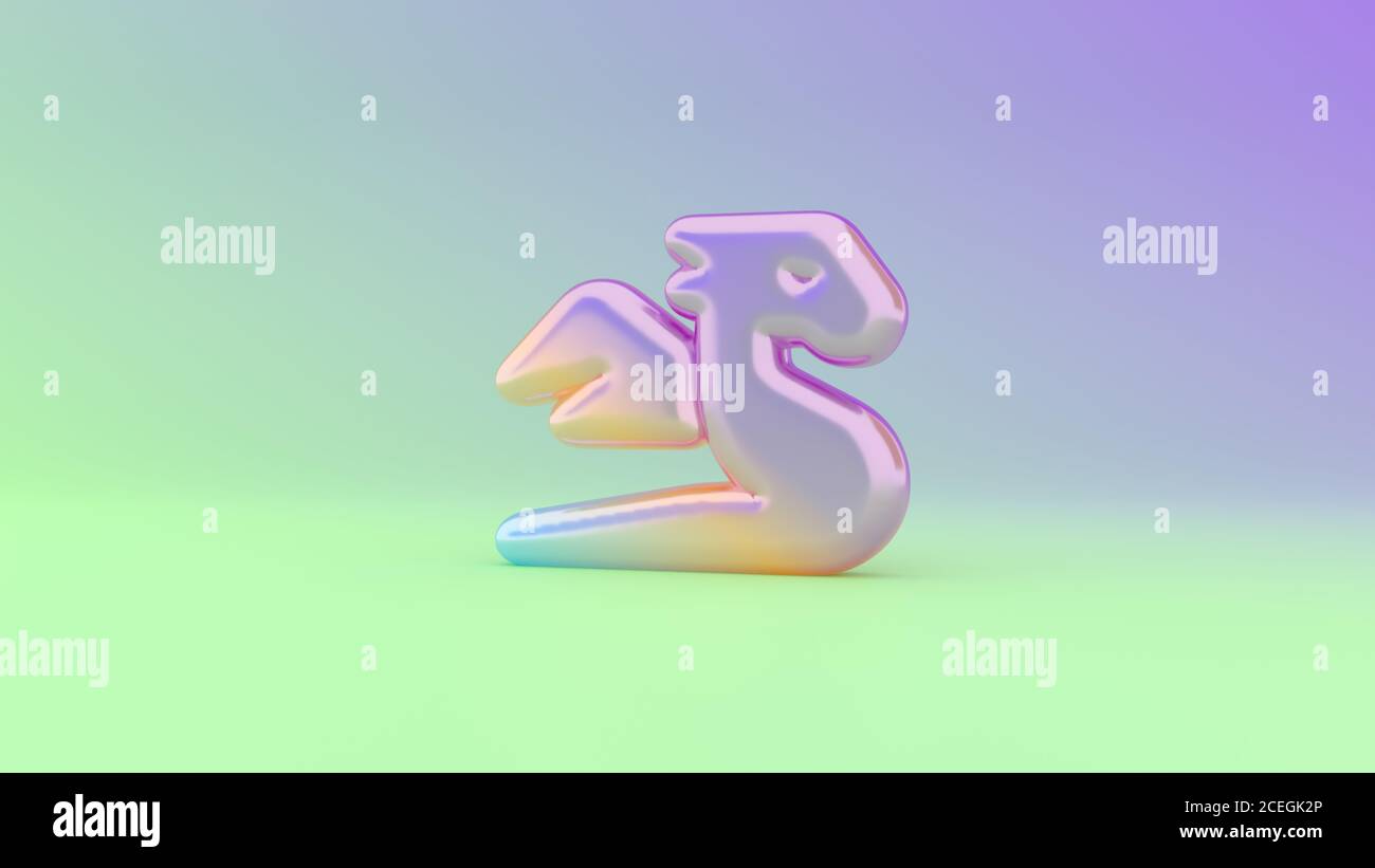 Colorful vibrant 3d rendering puffed symbol of fairy tale fury on ...