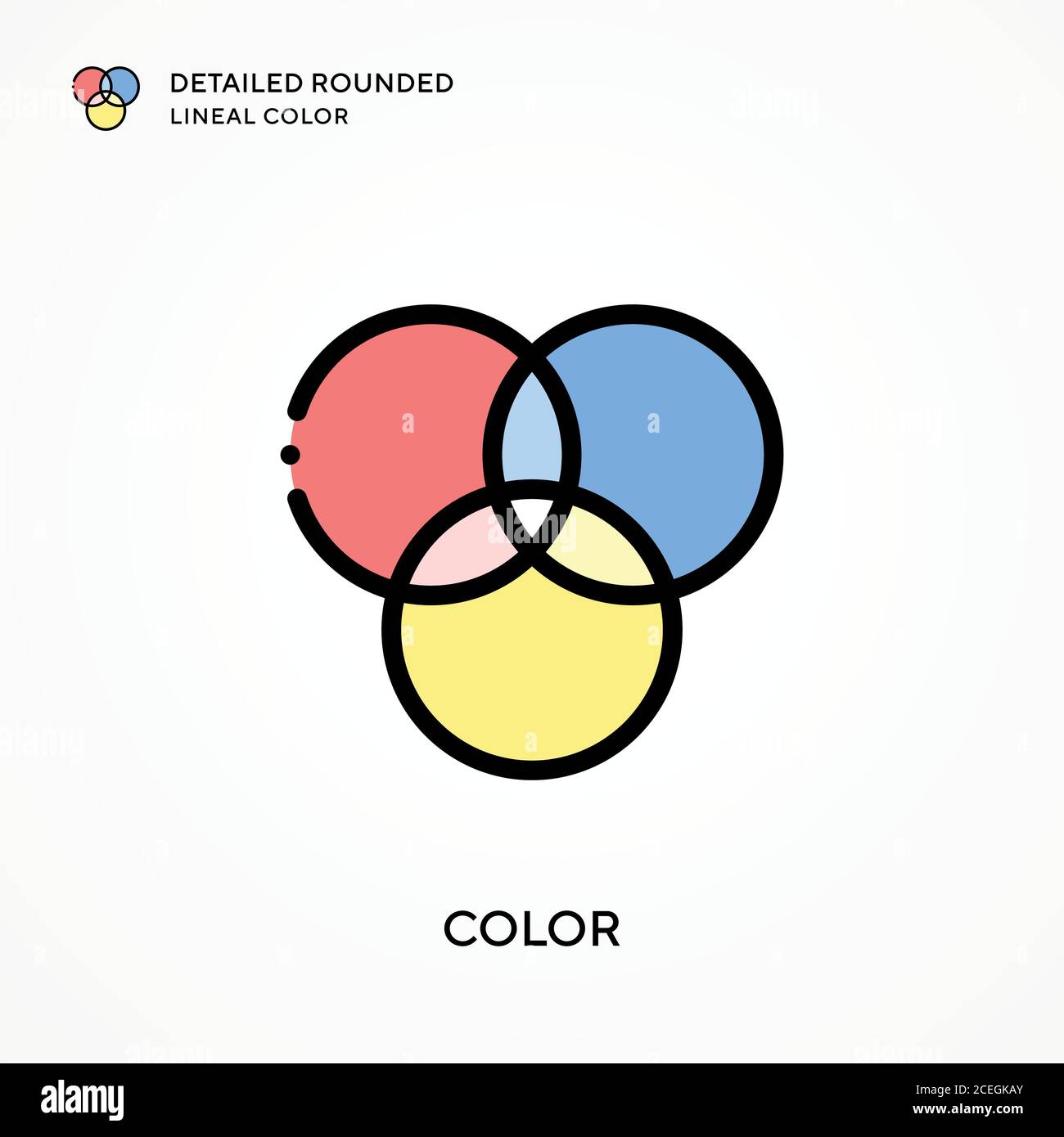 Color detailed rounded lineal color. Modern vector illustration ...