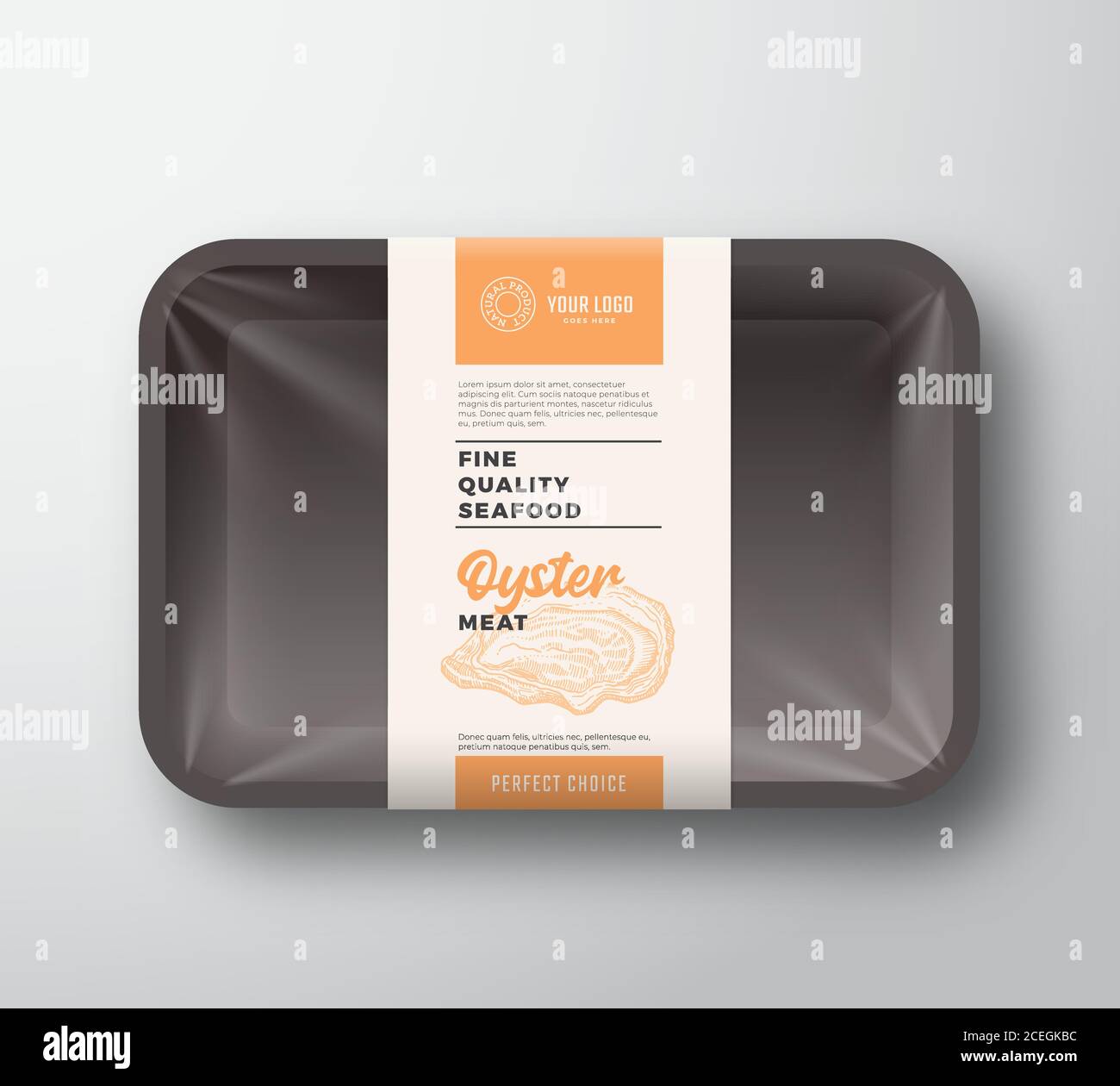 Premium Seafood Pack Abstract Vector Plastic Tray Container with ...