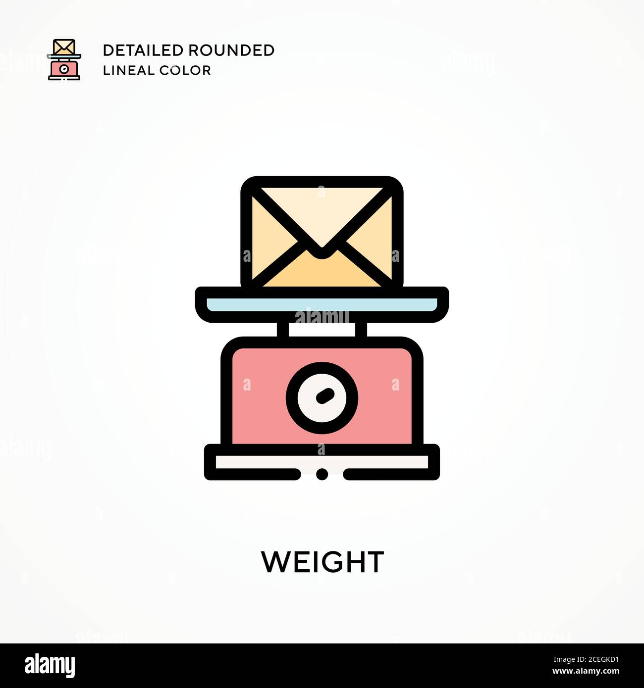 Weight detailed rounded lineal color. Modern vector illustration ...