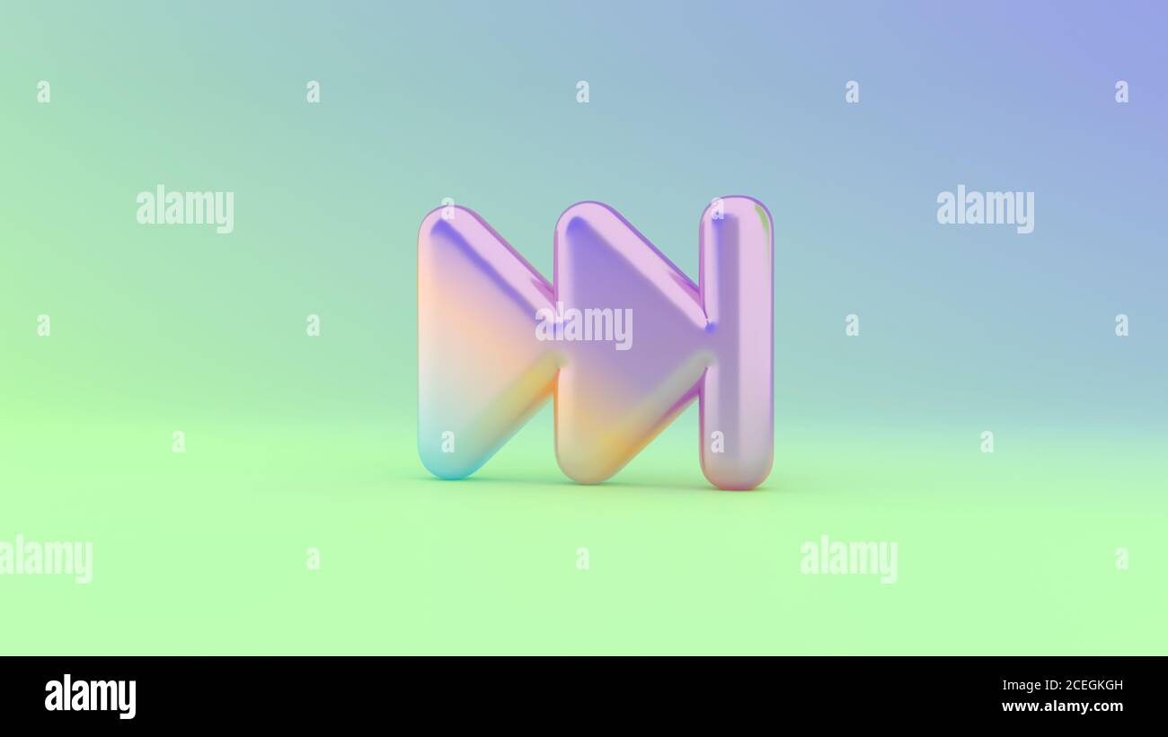 Colorful vibrant 3d rendering puffed symbol of fast forward symbol on ...