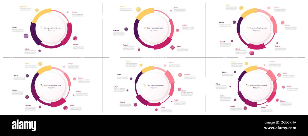 Vector circle chart designs, modern templates for creating infographics ...