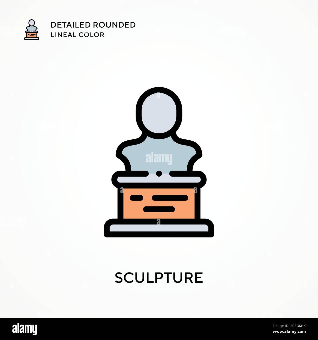 Sculpture detailed rounded lineal color. Modern vector illustration ...