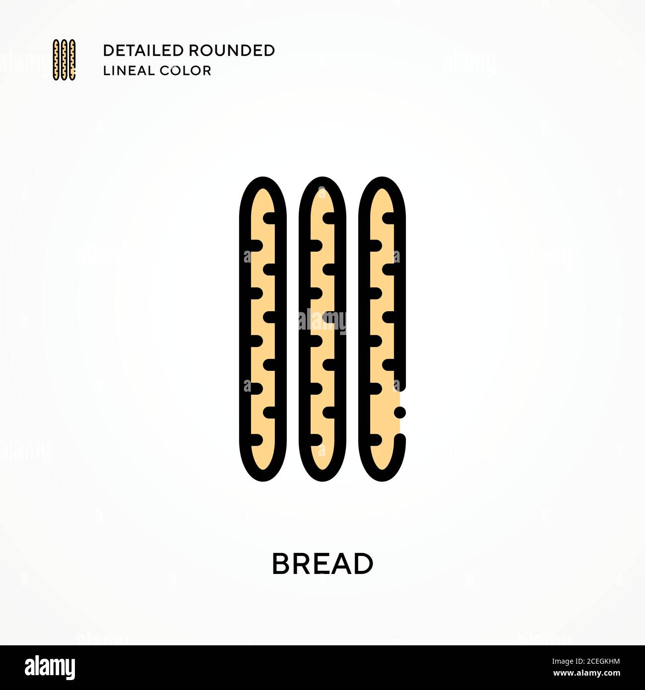 Bread detailed rounded lineal color. Modern vector illustration ...