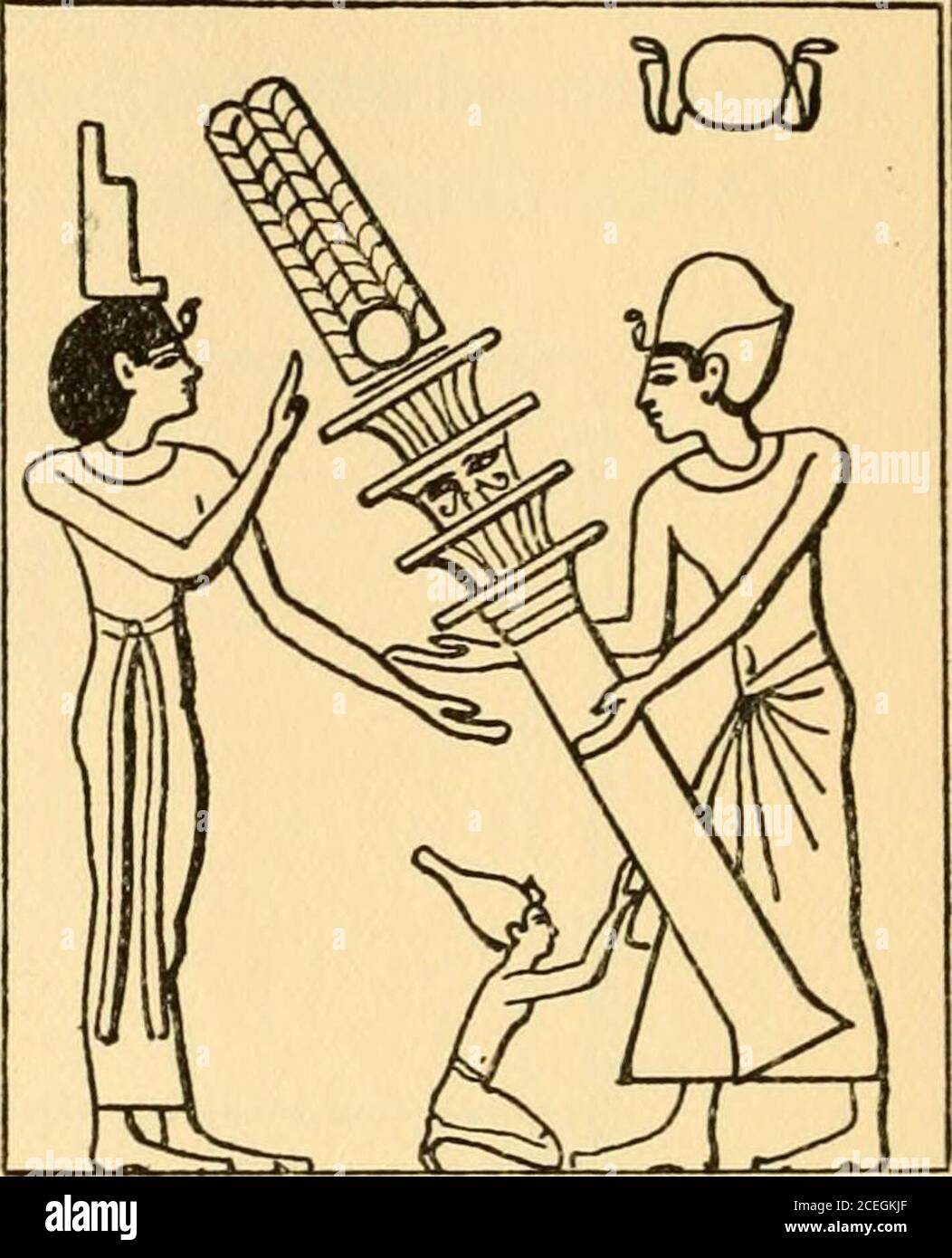 . Osiris and the Egyptian resurrection;. Setting up the Tet.From a bas ...