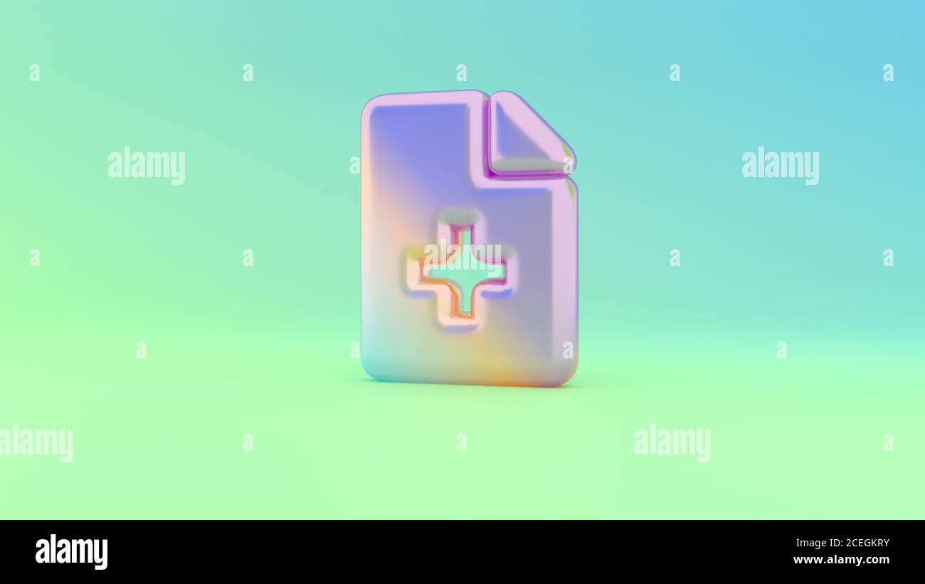 Colorful vibrant 3d rendering puffed symbol of paper with bent corner ...