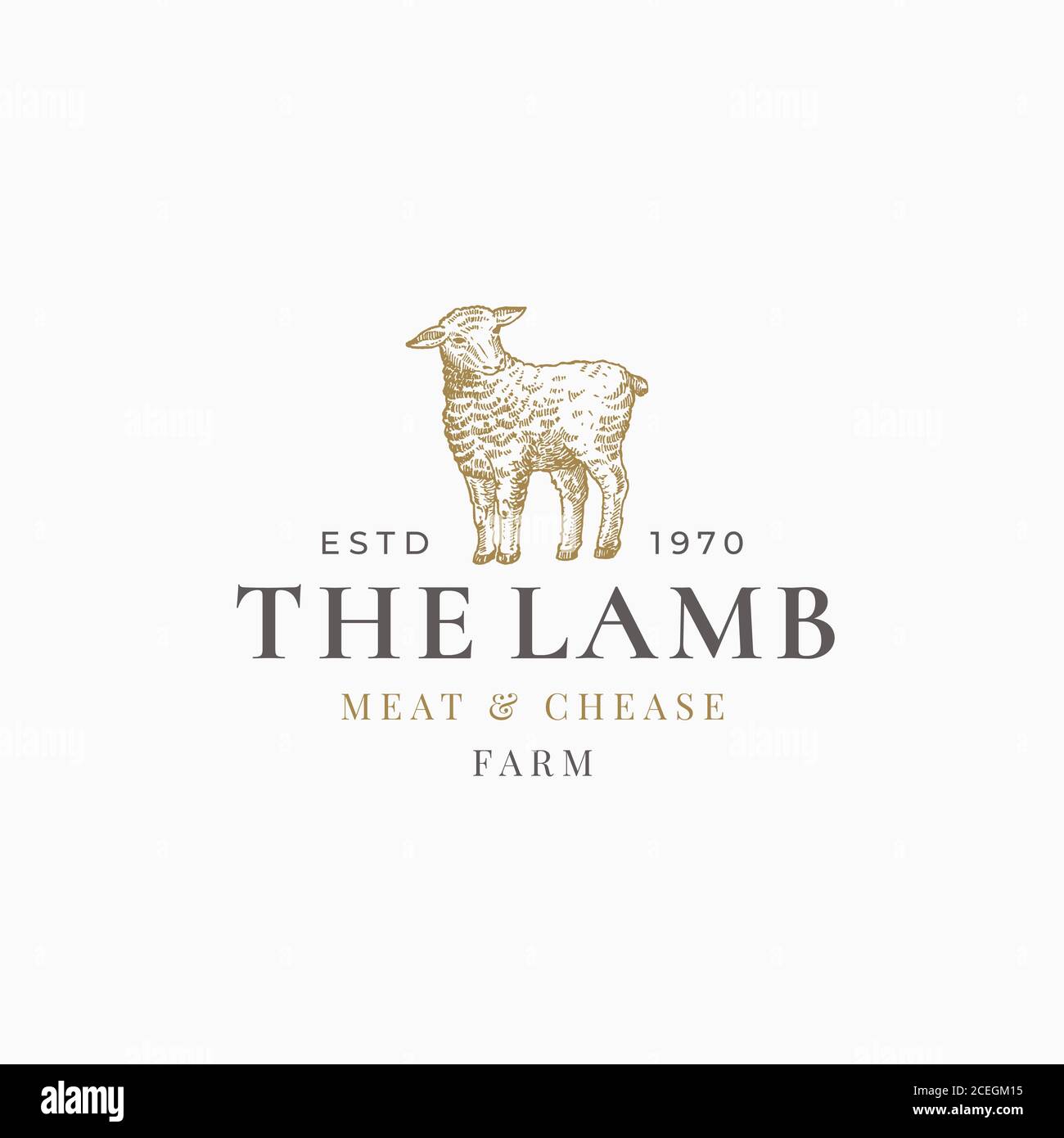 The Lamb Meat and Chease Farm Abstract Vector Sign, Symbol or Logo ...