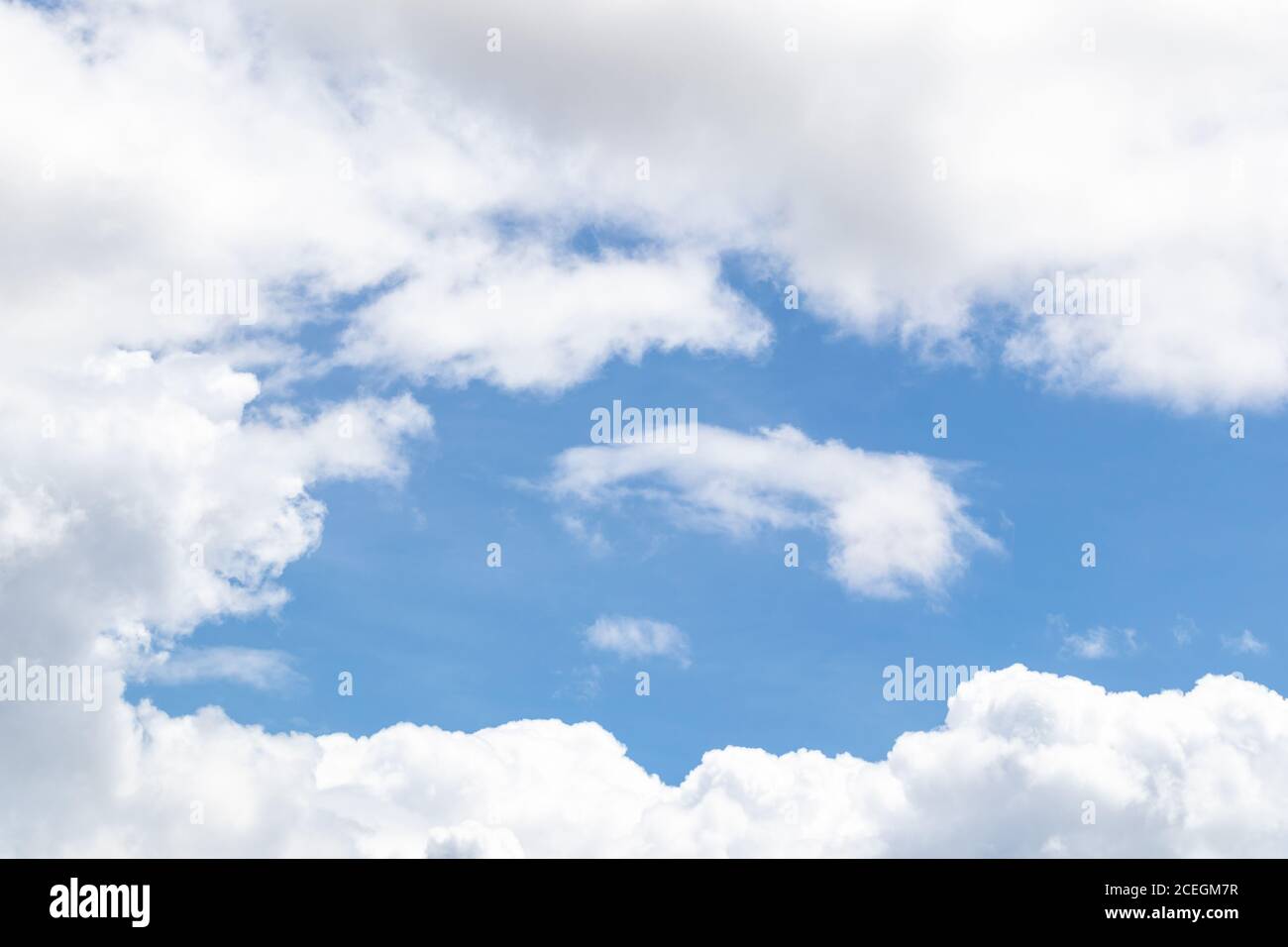 Beautiful frame blue sky with cloudy background and texture. Copy space ...