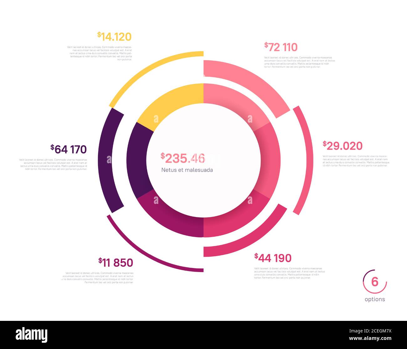 Vector circle chart design, modern template for creating infographics ...