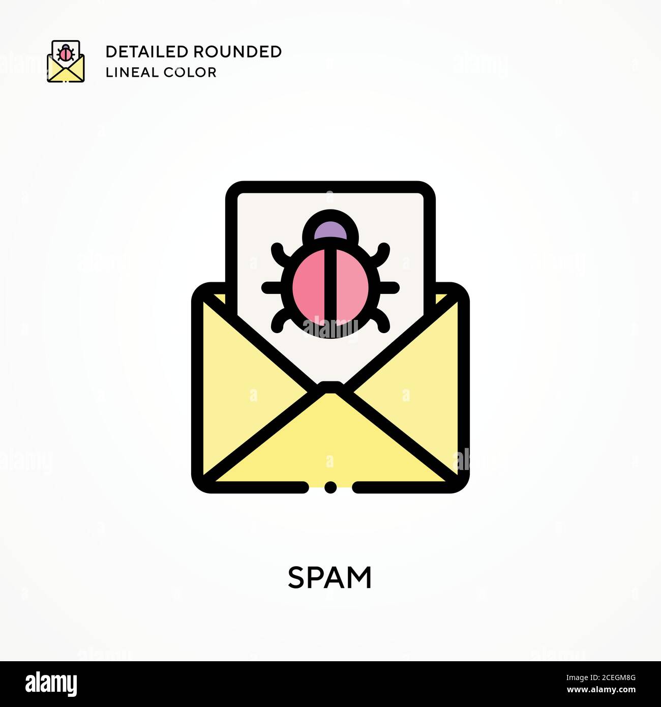 Spam detailed rounded lineal color. Modern vector illustration concepts ...