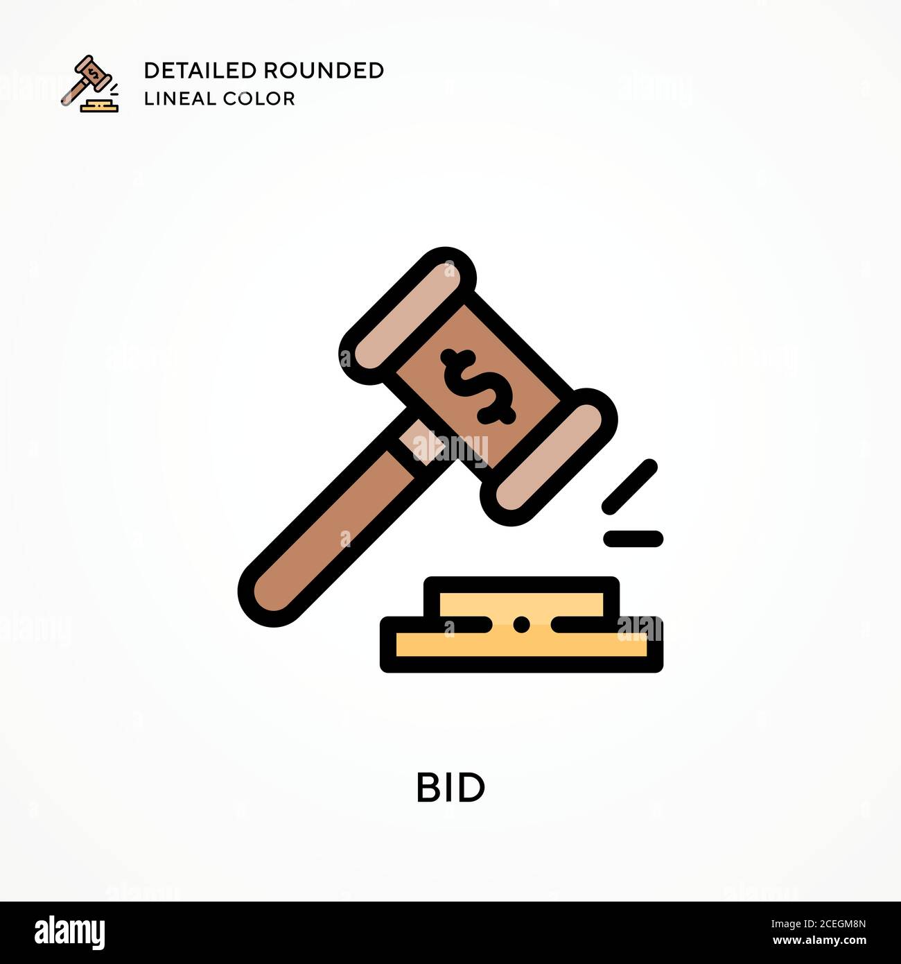 Bid detailed rounded lineal color. Modern vector illustration concepts ...