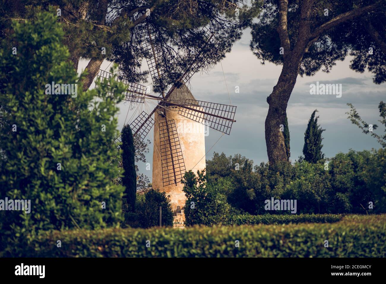 Authentic green wooden windmill hi-res stock photography and images - Alamy