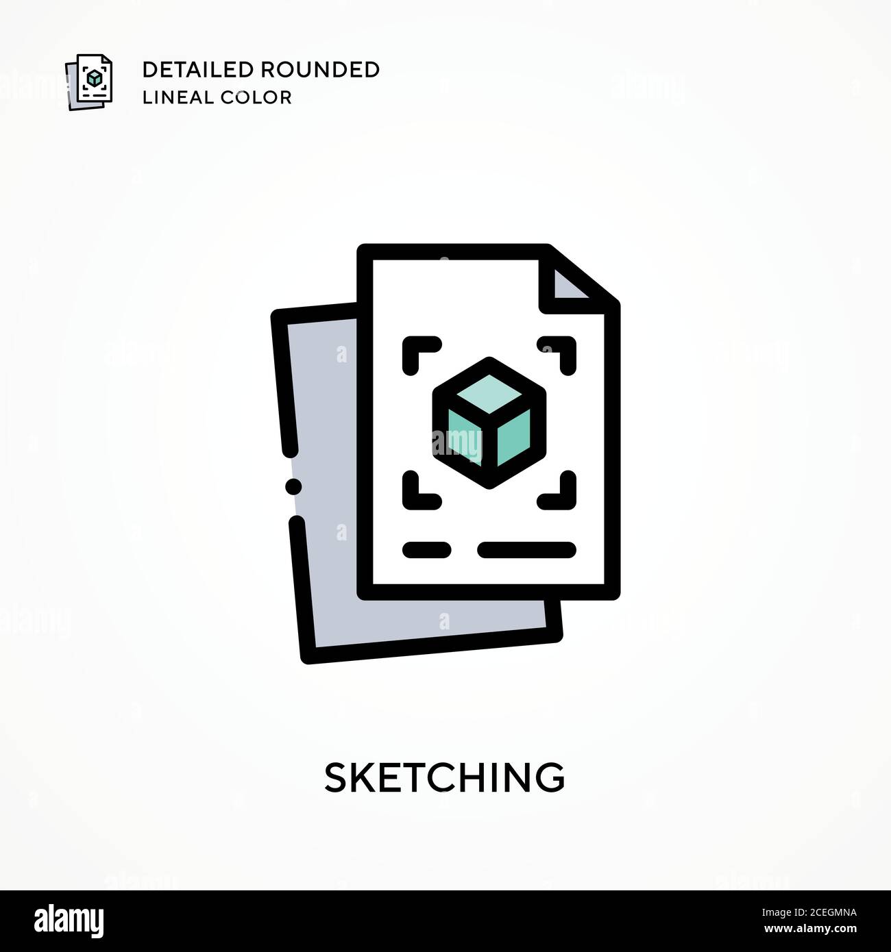 Sketching detailed rounded lineal color. Modern vector illustration ...
