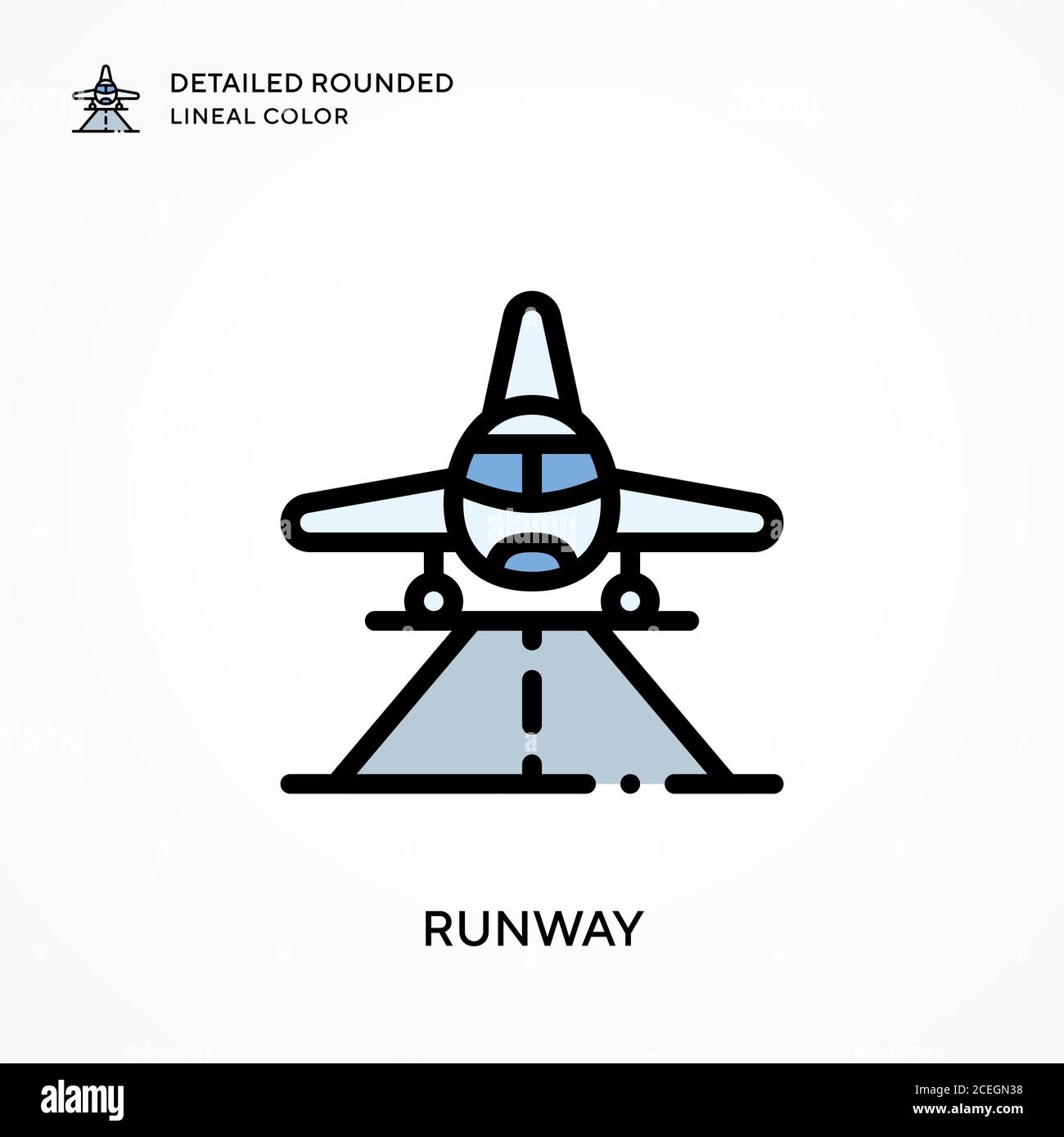 Runway detailed rounded lineal color. Modern vector illustration ...