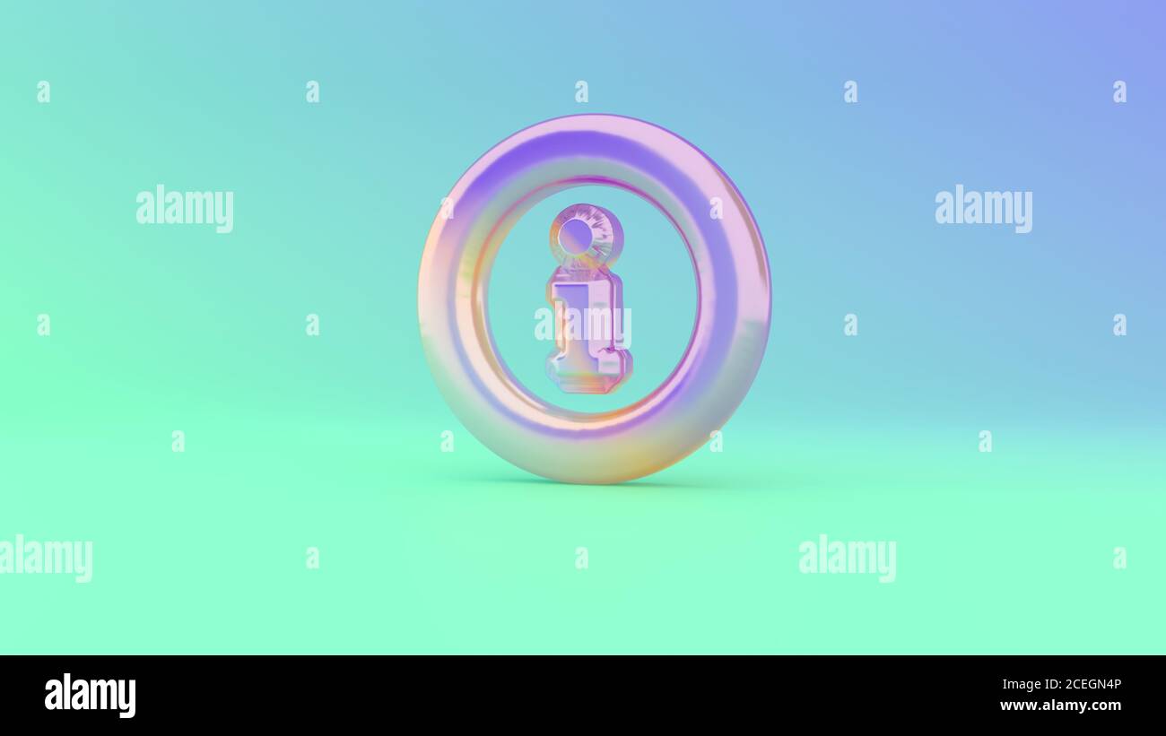 Colorful vibrant 3d rendering puffed symbol of information sign in ...