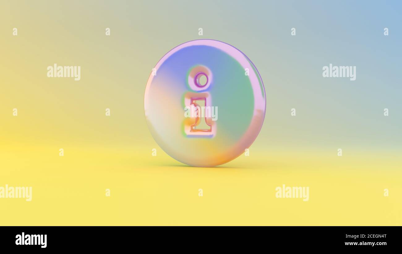 Colorful vibrant 3d rendering puffed symbol of information sign in ...