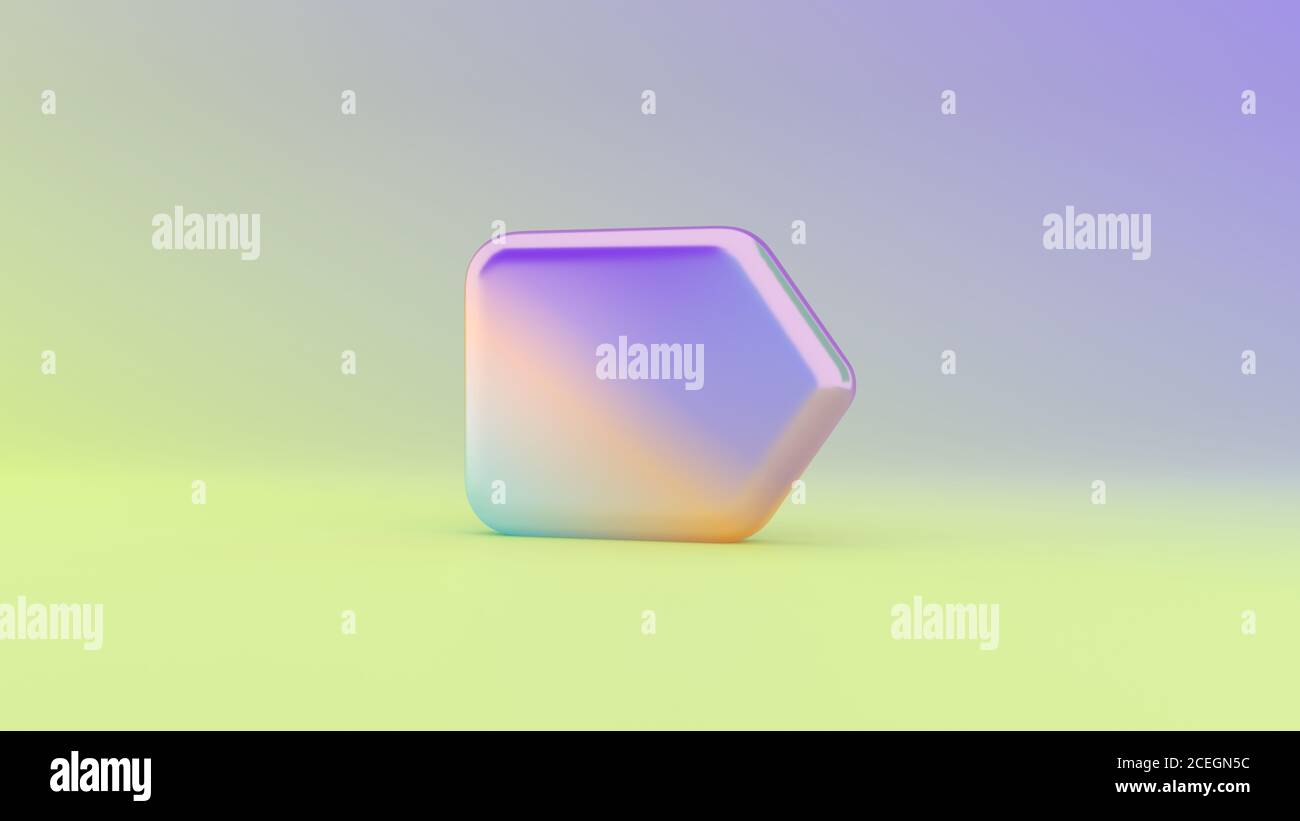 Colorful vibrant 3d rendering puffed symbol of right arrow label on ...